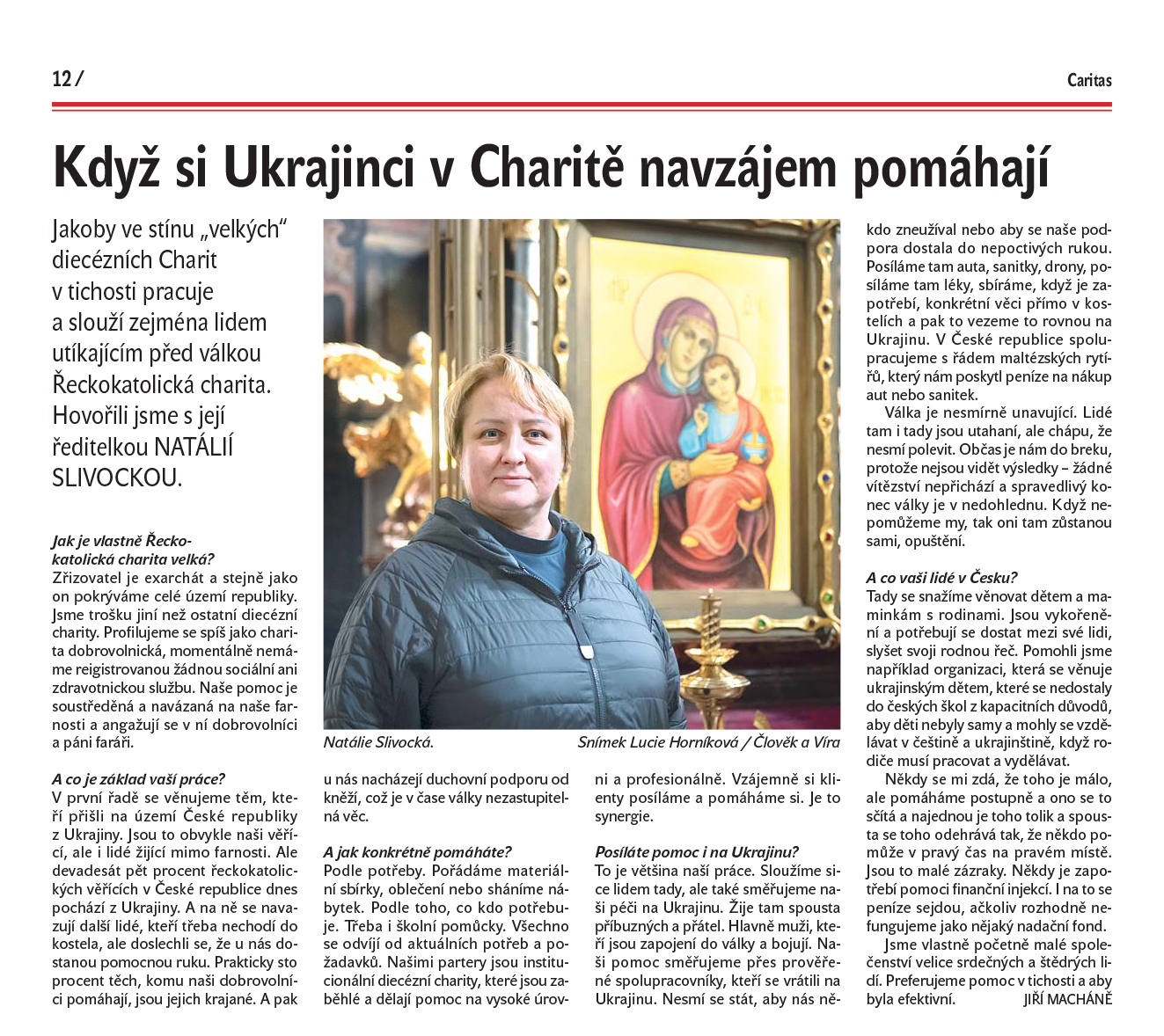 Rozhovor v Katolickém týdeníku s ředitelkou ŘKCH Natálií Slivockou :: Exarchat